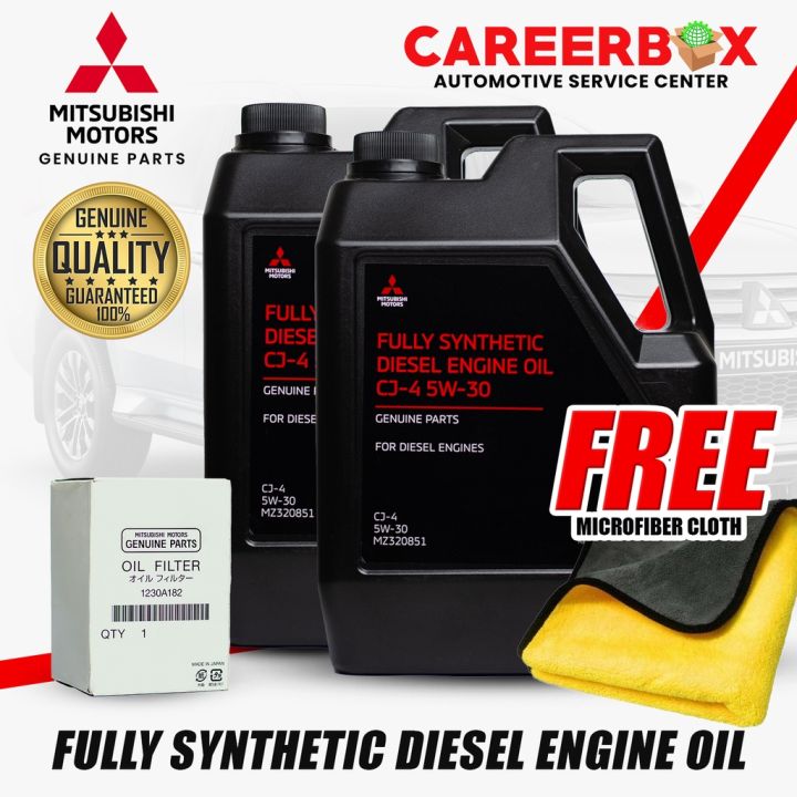 Mitsubishi Fully Synthetic Diesel Engine Oil 5W-30 8L with Original Oil ...