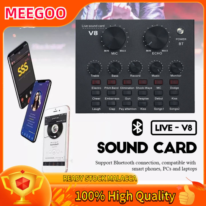 V8 Sound Card with Bluetooth Interface External Usb Livestream ...