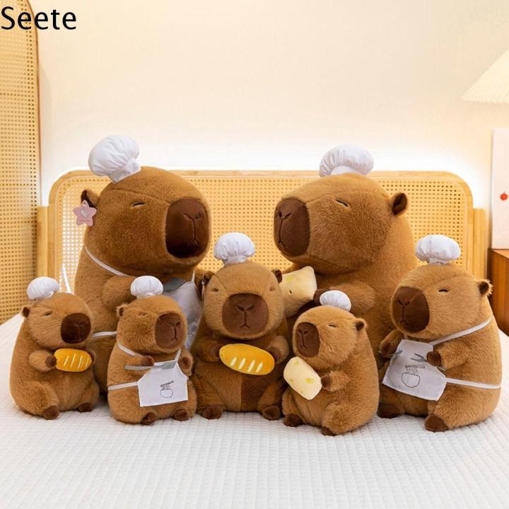 SEETE Baking Capybara Plush Doll Pot Shovel Bread Capybara Plush Toy Sleeping Pillow Soft ...