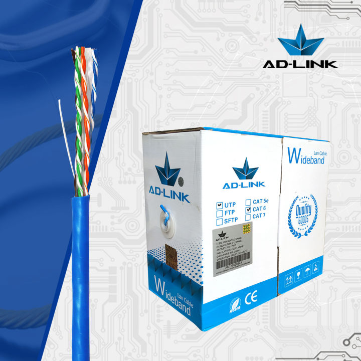 AD-LINK 305M CAT6 UTP Cable (0.56mm LB) PURE COPPER | Lazada PH