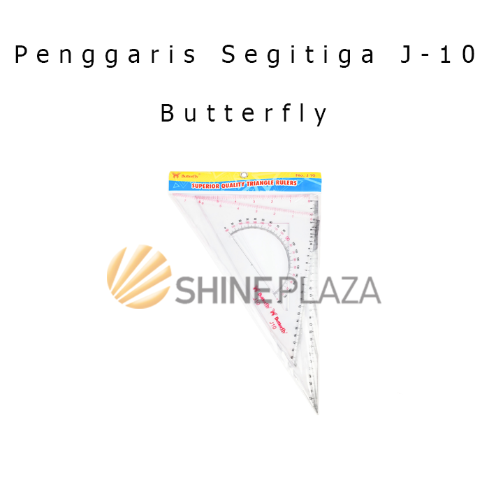 Penggaris Segitiga Set Plastik Butterfly J-10 - Plastic Ruler Set J10 ...