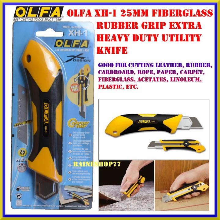 OLFA Cutter Knife XH-1 25mm Fiberglass Rubber Grip Extra Heavy Duty Utility Knife Olfa Cutter ...
