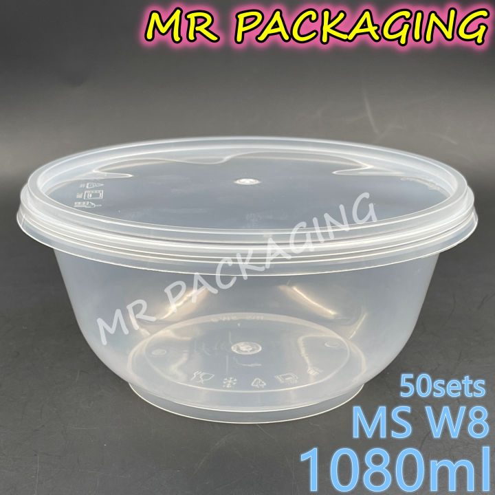 MS W8 1080ml Microwaveable Round Container [ 50sets± ] 1080 ml - Bekas Bulat - MS VENTURE W 8 ...