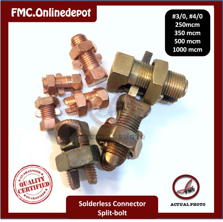 Solderless Connector for wires #3/0 #4/0 250mcm 350mcm 500mcm 1000mcm ...