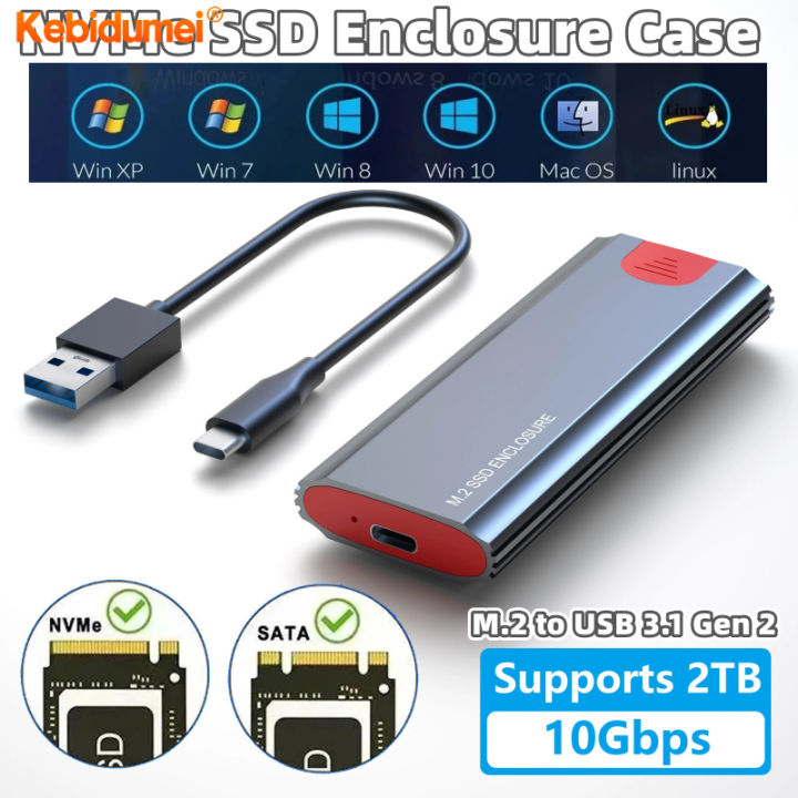 Kebidumei 10Gbps M2 NVME ổ SSD SATA trường hợp SSD Hộp M.2 NVMe NGFF ...