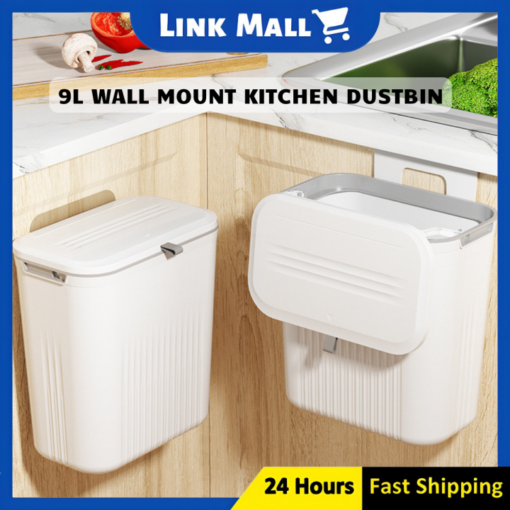 Link Kitchen Dustbin 9L Wall Mounted Hanging Dustbin Tong Sampah Dapur ...