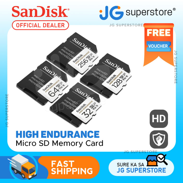 SanDisk HIGH ENDURANCE microSD Card U3, V30, 4K UHD SDXC Class 10 ...