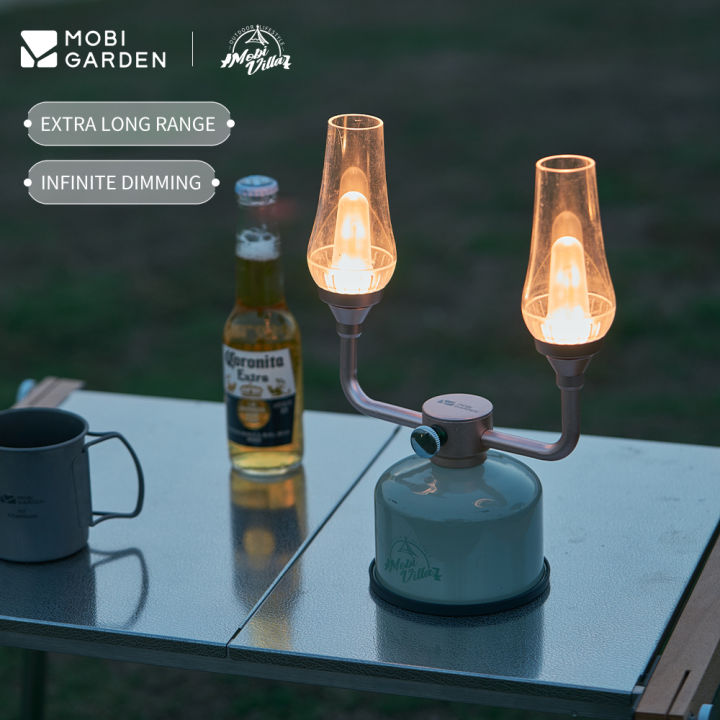 MOBI GARDEN Camping Lantern Lamp Lighting LED Lights Retro Double Head ...