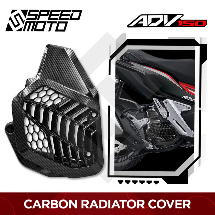 HONDA ADV 150 RADIATOR COVER CARBON / ENGINE COVER CARBON SPEEDMOTO ...