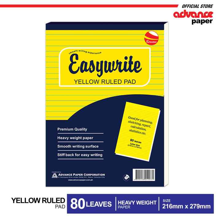 Easywrite Yellow Ruled Pad 80lvs | Lazada PH