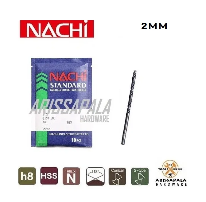 MATA BOR NACHI MATA BOR BESI 2 MM ORIGINAL HSS DRILL NACHI ASLI 2MM ...
