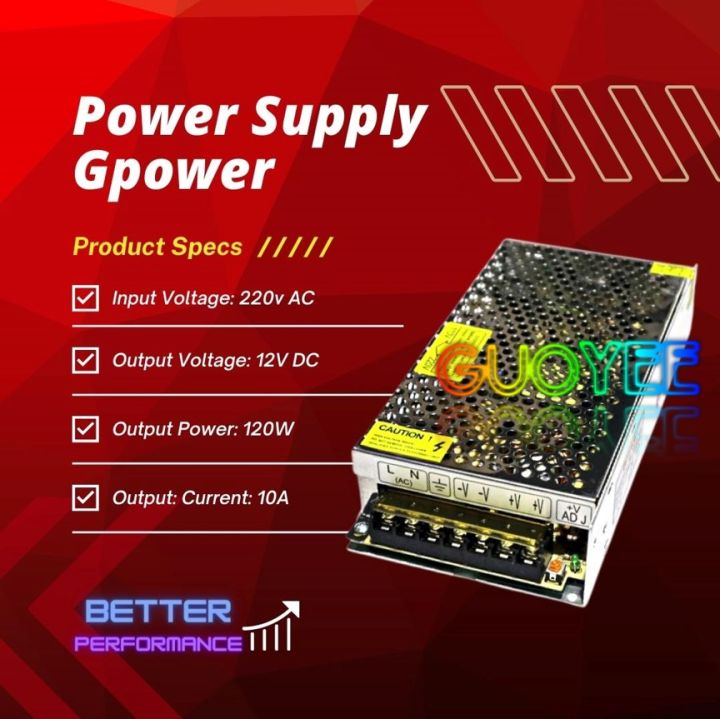 LED Power Supply DC 12v 120W 10A / Transformer / Driver for led strip ...