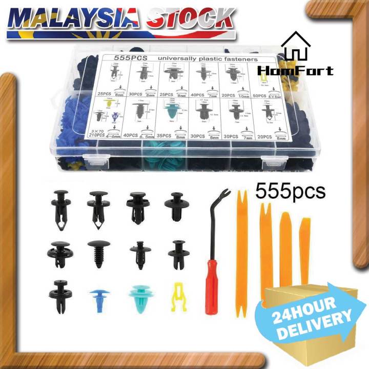 555PCS Mixed Plastic Rivets for Toyota Ford Honda Tool Kit Auto ...