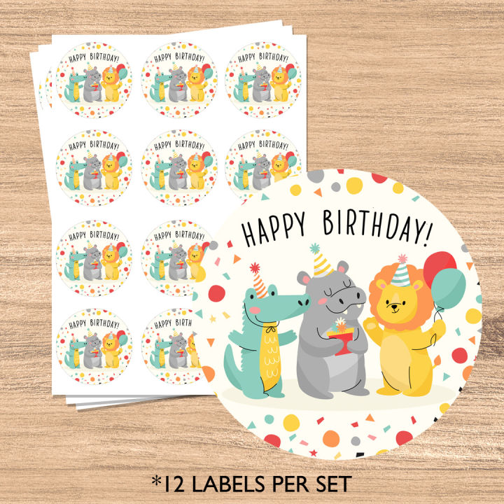 Birthday Sticker Labels Party Favor Labels Goodie Bag Labels Happy ...