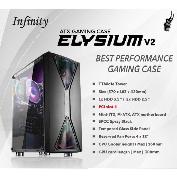 Casing Infinity Elysium - Gaming Case ATX Mid Tower | Lazada Indonesia