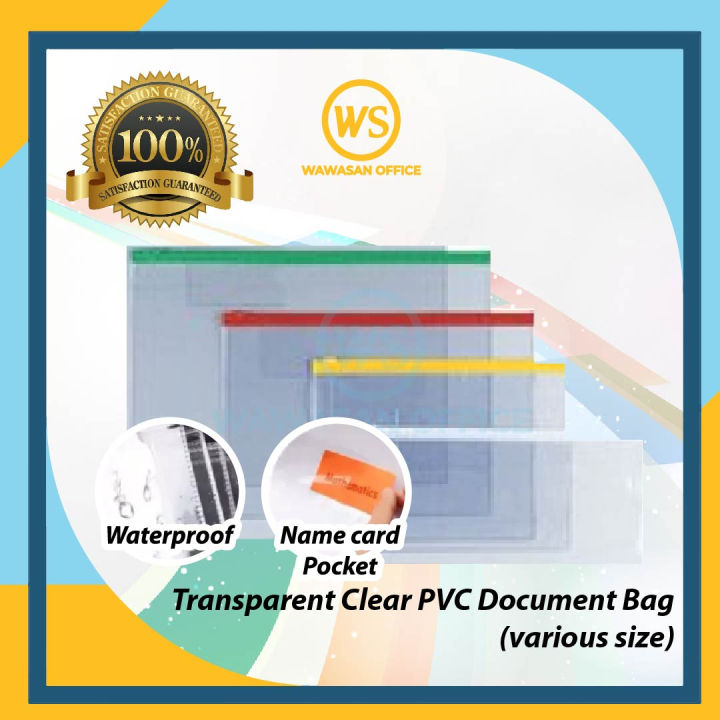 Transparent Clear PVC Document Bag / Zip Bag / Document Pouch / PVC ...