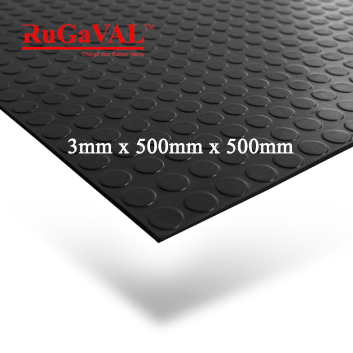 Round Stud Rubber Mat I 3mm(the) x 500mm(W) x 500mm(L) | Airport Mat ...