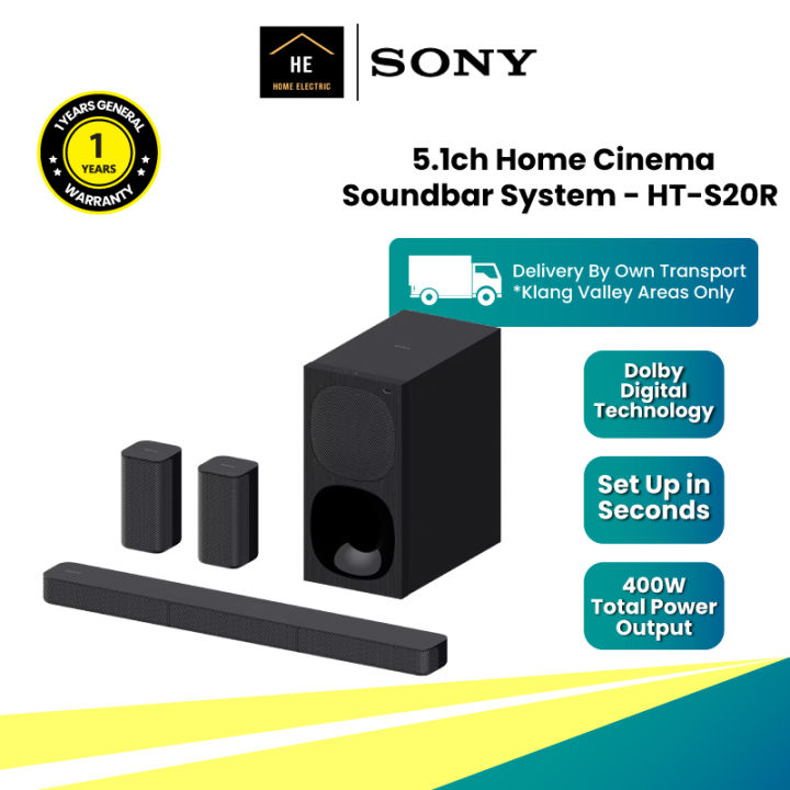 SONY 5.1ch Home Cinema Soundbar System Home Theater - HT-S20R | Lazada
