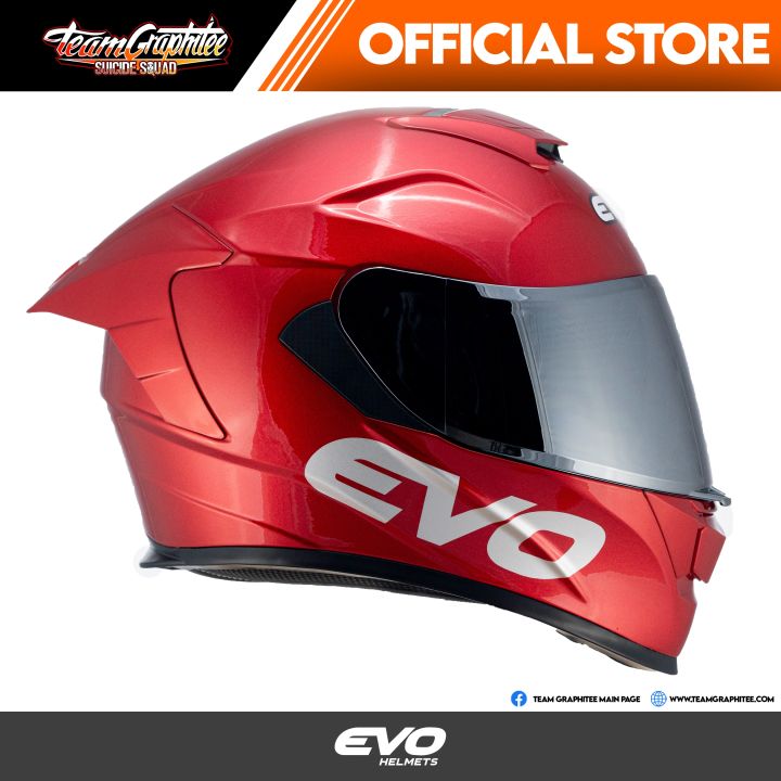EVO GT PRO METALLIC RED (IRIDIUM SILVER LENS) FULL FACE DUAL VISOR WITH ...