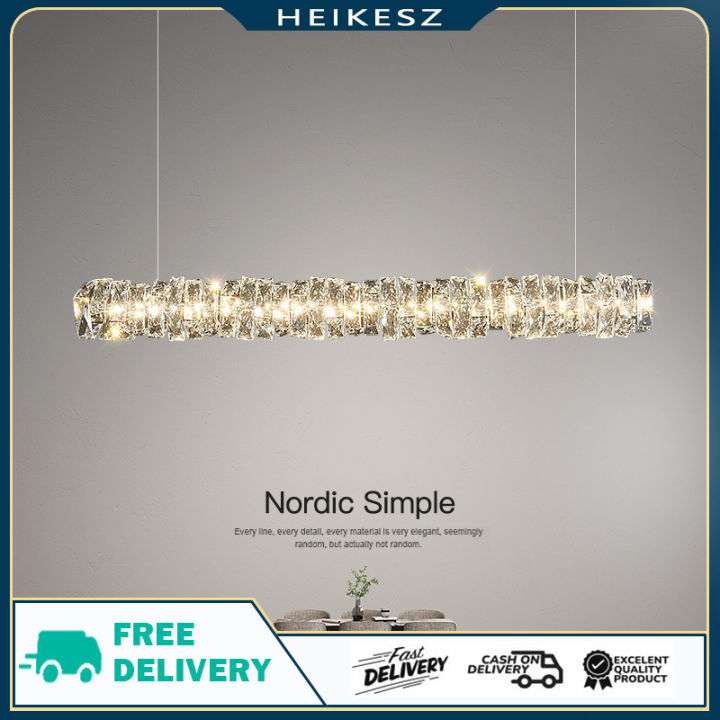 Italian Minimalist Restaurant Chandelier Crystal Lamp Post-Modern Light ...