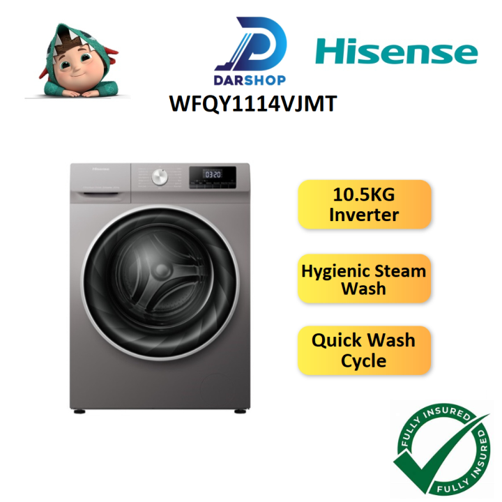 Hisense Front Load Washing Machine Inverter 10.5KG With Steam Wash ...