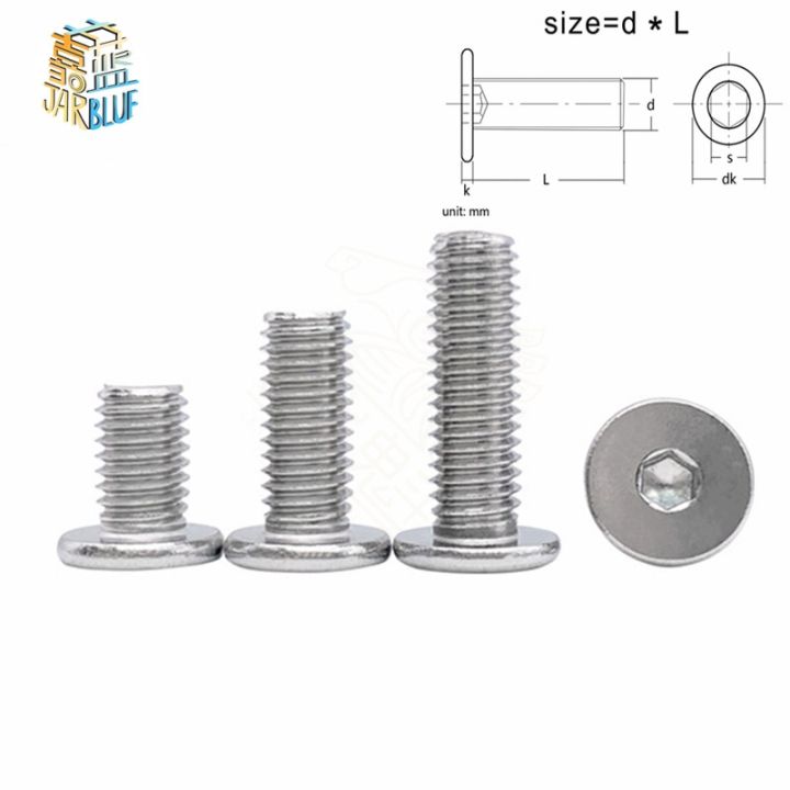 5-50P CM M2 M2.5 M3 M4 M5 M6 M8 304 Stainless Steel Hex Hexagon Socket Ultra Thin Super Low Flat ...