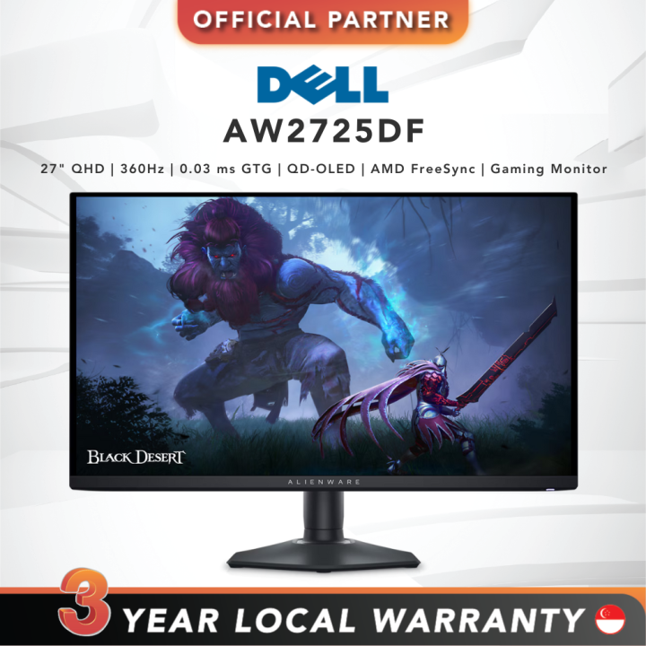 Dell Alienware AW2725DF | 27" QHD | 360Hz | 0.03 ms GTG | QD-OLED | AMD ...