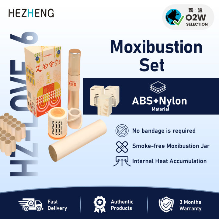 HeZheng HZ-LOVE-6 Smokeless Moxibustion Set – Adjustable Heat, Easy Use, No Bandages Needed ...