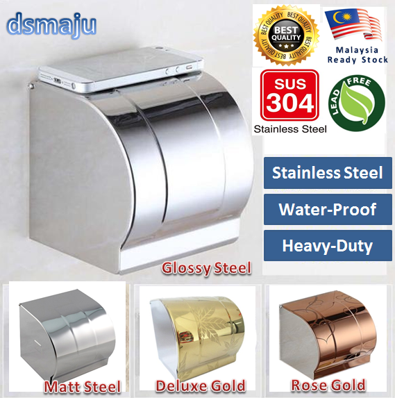 Solid SUS304 Stainless Steel Toilet Paper Holder Paper Bathroom Tissue ...