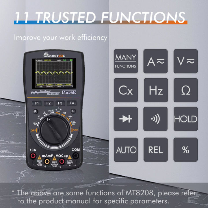 2 in 1 MUSTOOL Intelligent Digital Oscilloscope Multimeter 2.4 Inches ...