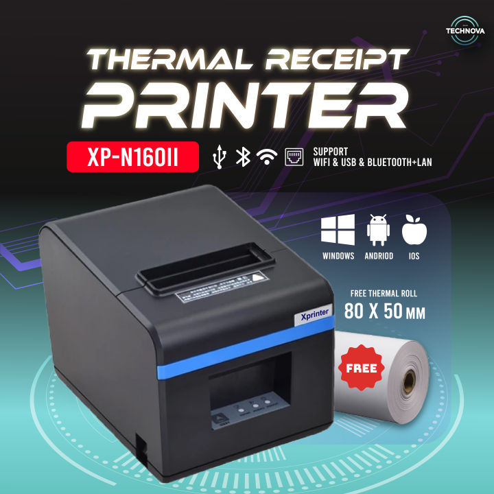 Xprinter XP-N160II Thermal Receipt Printer 80mm Auto Cutter Resit POS ...