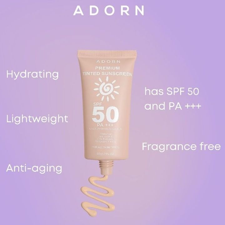 ADORN PREMIUM TINTED SUNSCREEN WITH SPF 50 | Lazada PH
