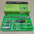 Tekiro Kunci Sok Set 24 PCS 8-32 MM dengan Rachet dan Ekstensi 6 Titik ...