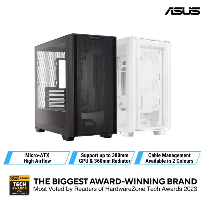 ASUS A21 Micro-ATX PC Case - Support 360mm Radiator, 380m Graphic Card ...