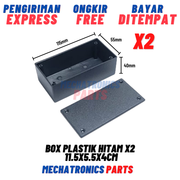BOX ELEKTRONIK X2 KOTAK RANGKAIAN ARDUINO 11.5x5.5x4CM CASING BLACK BOX ...