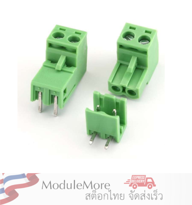 เทอร์มินอลแบบขันสกรูแบบสวมได้ [ผู้-เมีย] 5.08mm 2EDG5.08 2P 2 Way PCB Mount Screw Terminal Block ...