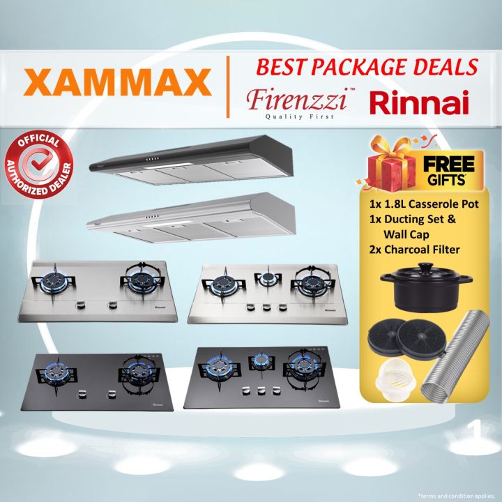 Firenzzi x Rinnai - 3 Burners Gas Hob / FH-902 XP 1490m3 Slim Cooker ... Firenzzi x Rinnai - 3 Burners Gas Hob / FH-902 XP 1490m3 Slim Cooker ...