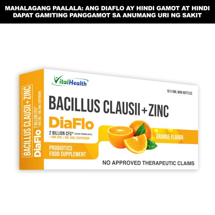 DiaFlo (Bacillus Clausii + Zinc) | Lazada PH