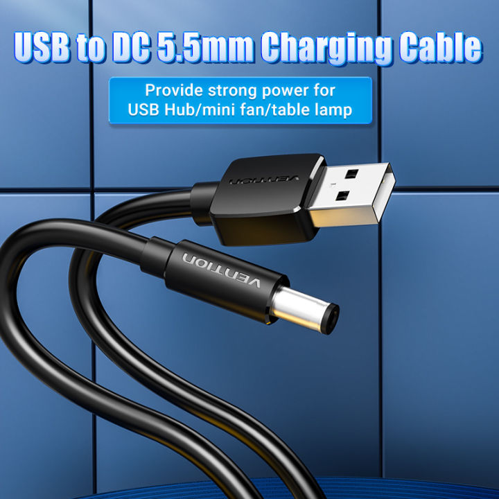 Vention Tuning Fork Type Power Cord USB to DC 5.5mm Charging Cable 3A ...