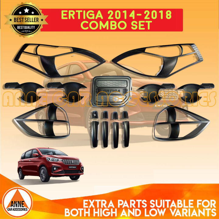 Suzuki Ertiga Garnish Set 2014 2015 2016 2017 2018 Black / Chrome ...