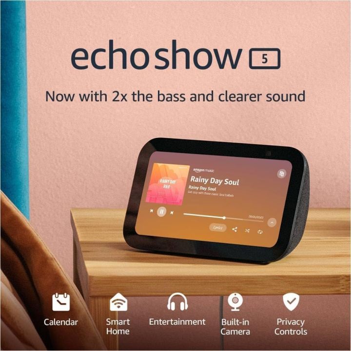 Amazon Echo Show 5 Smart Display With 2x The Bass And Clearer Sound