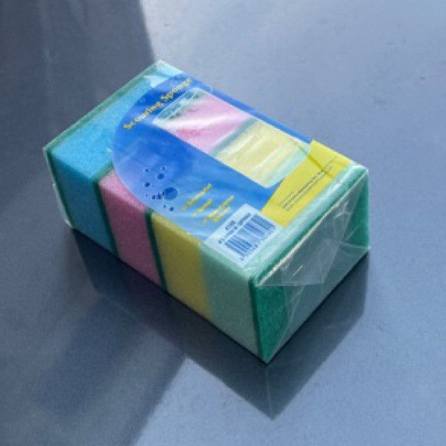 Scouring Sponge (4’s) Dish Pot Wash Cleaning/ Span Basuh Cuci Pinggan ...