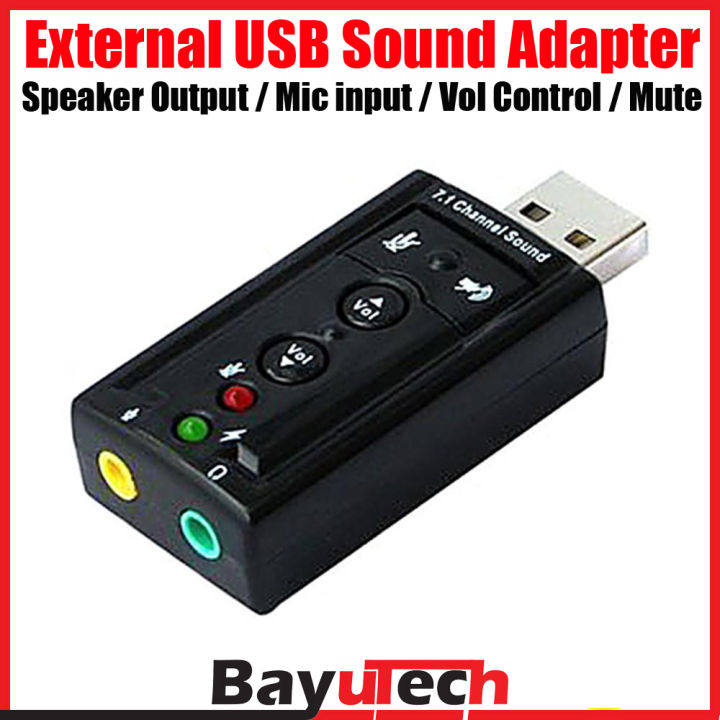 External USB to Sound Card Converter Adapter 7.1 ( Black / White ) | Lazada