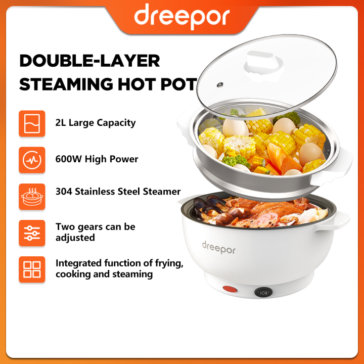 Dreepor Electric Cooker Multifunctional Electric Pot Double Handle ...