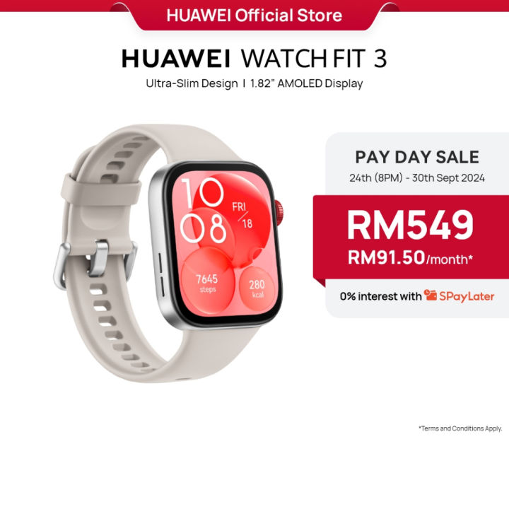 Huawei Watch fit 3 smartwatch | 1.82 "paparan AMOLED | Reka bentuk ...