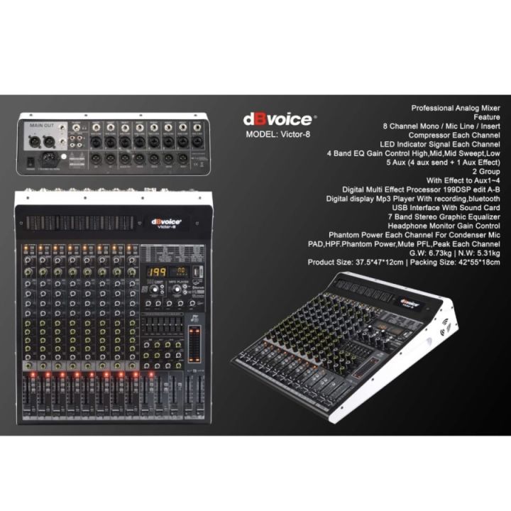 db Voice Victor 8 Original 8 Channel Mixer Audio | Lazada Indonesia