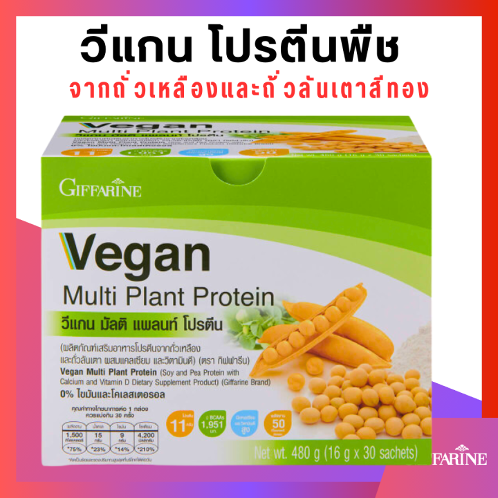 โปรตีนจากพืช โปรตีน โปรตีนลดน้ำนัก กิฟฟารีน เวย์โปรตีน วีแกน มัลติ แพลนท์ โปรตีน vegan multi ...
