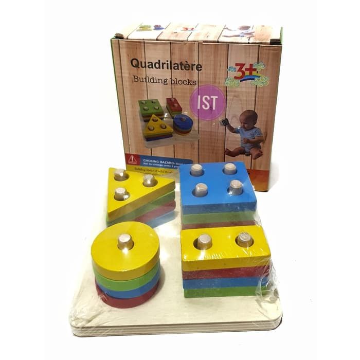 MM Mainan Kayu Quadrilatere Building Blocks No.888-2 | Lazada Indonesia