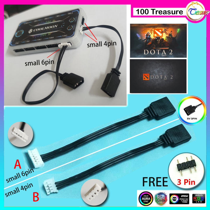 Small 4Pin/6Pin to 5V ARGB 3Pin Fan Controller Adapter Cable for ...