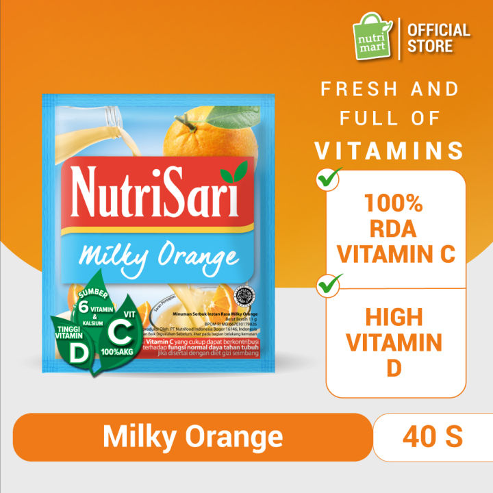 NutriSari Milky Orange 40 Sachet - Minuman Buah Vitamin C & Vitamin D ...